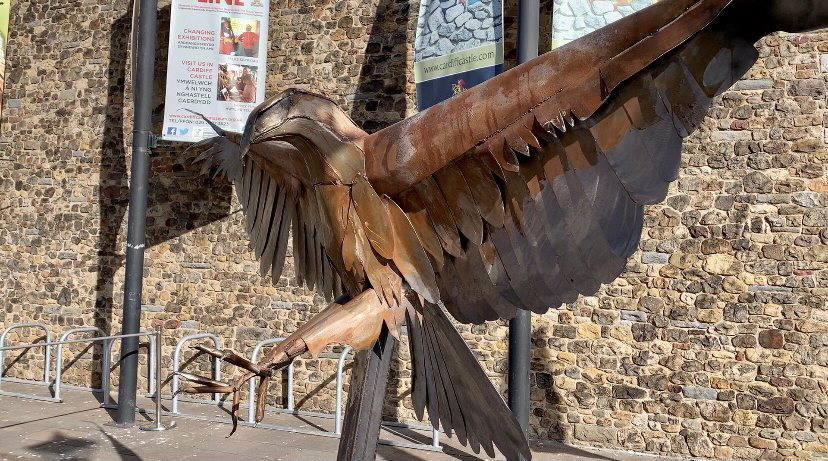 Sculpture of Red Kite Unveiled Outside Cardiff Castle as Part of RSPB ...