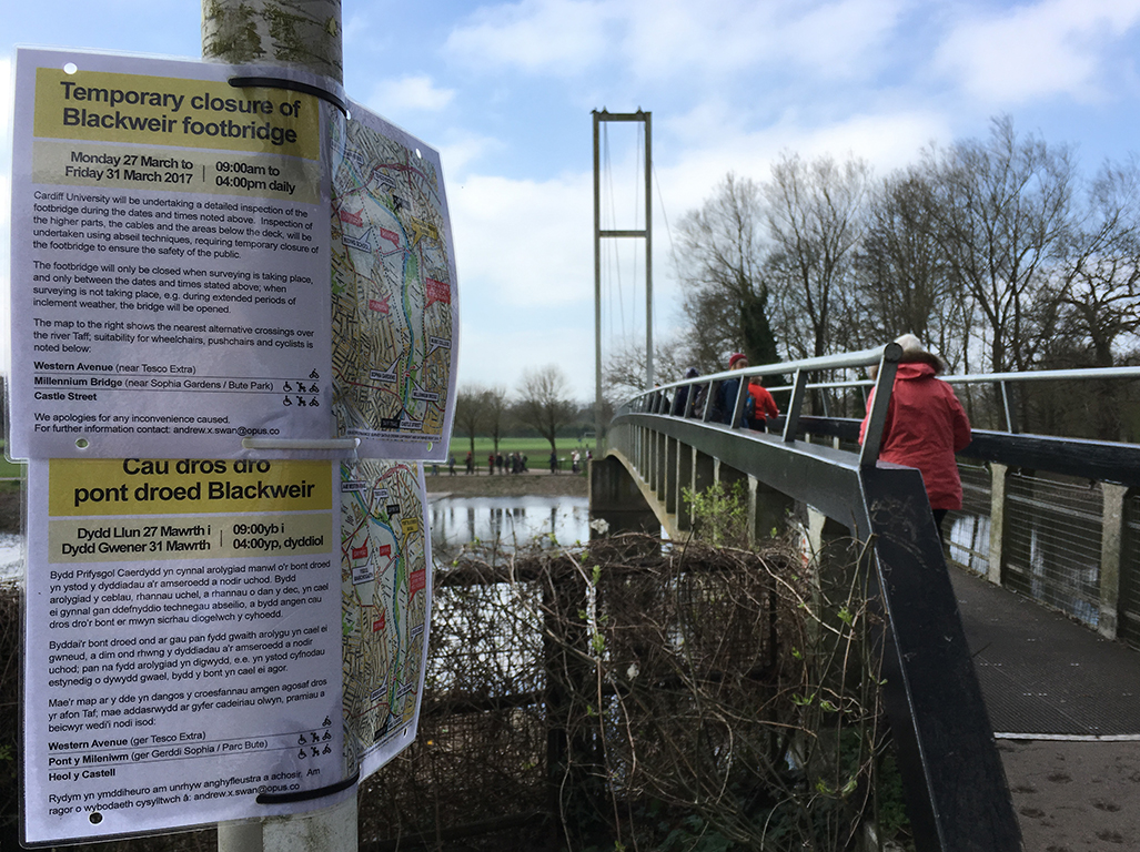 Blackweir Bridge closure in Pontcanna Fields causes disruption - The Cardiffian