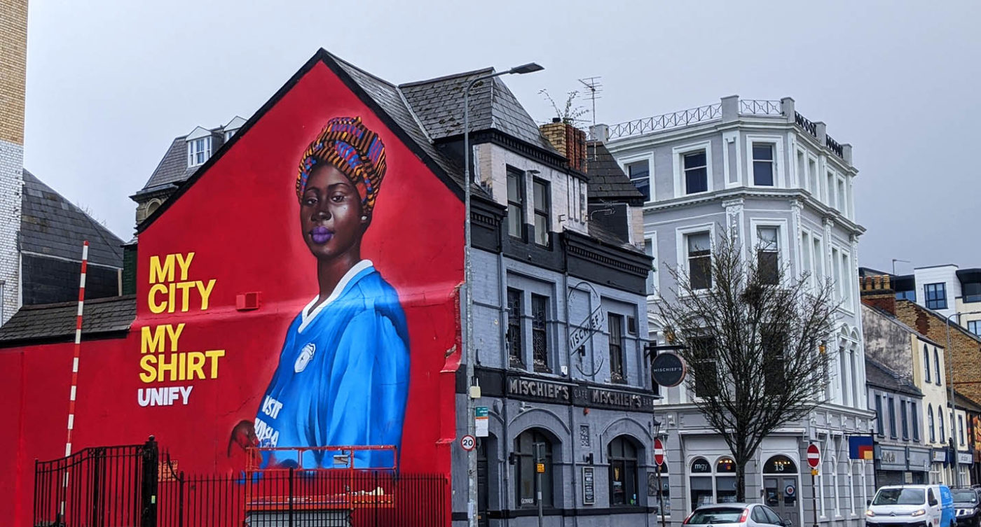 New Butetown mural celebrates the diversity of football fans in Cardiff ...