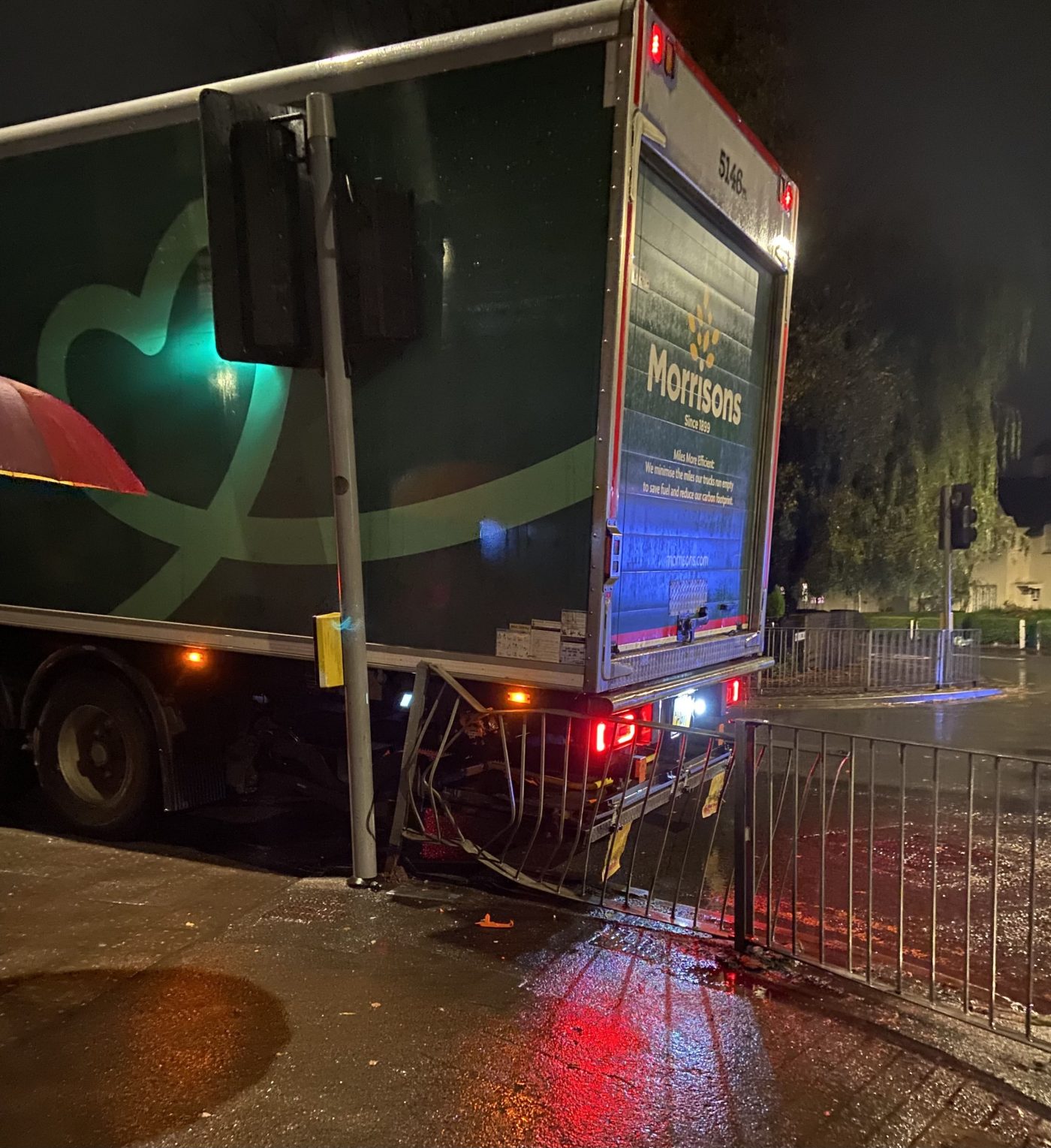 'It could have hit a child': Lorry collides with pedestrian barrier in ...