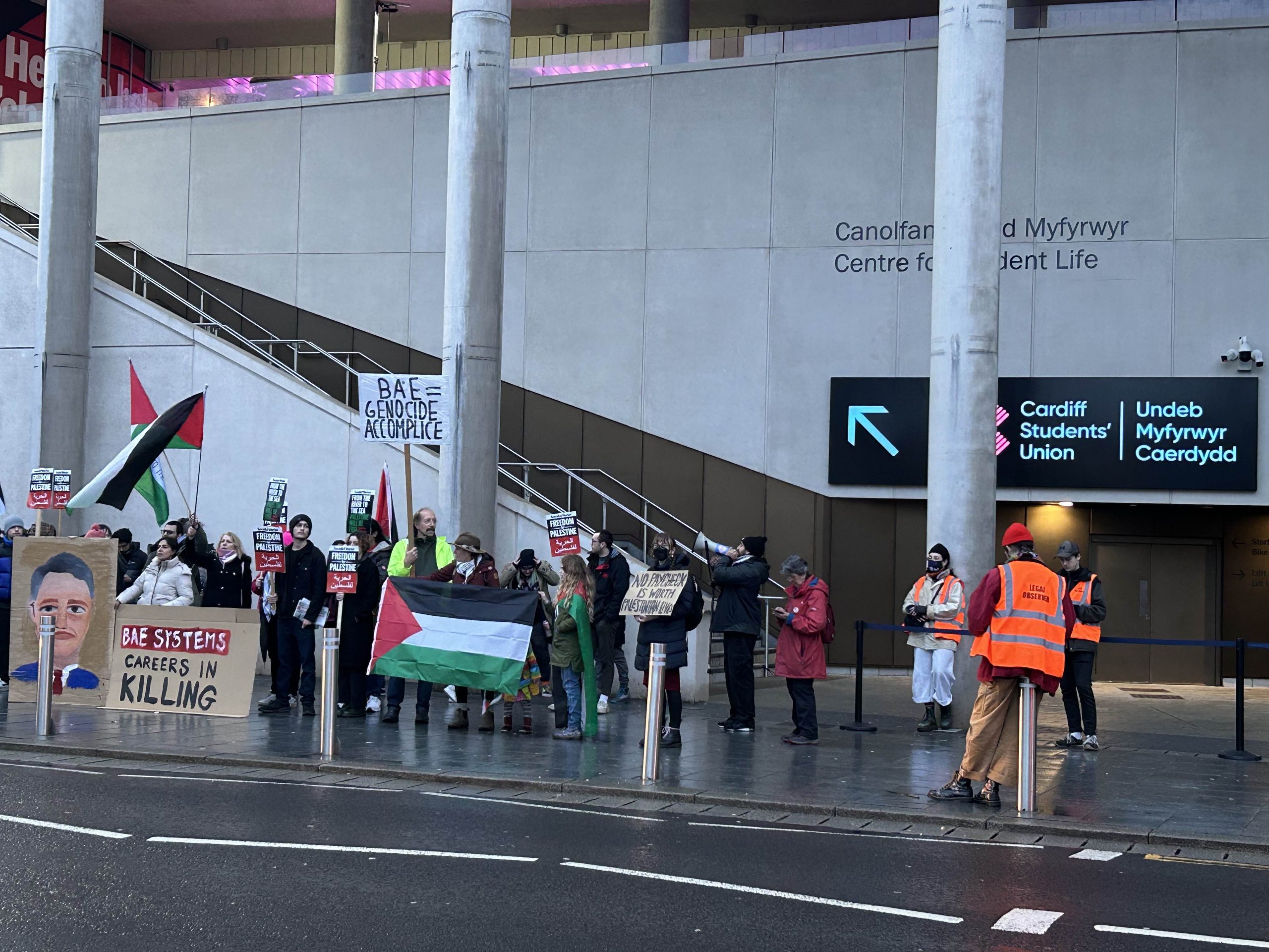 Pro-Palestine group protests against careers talk for Cardiff ...