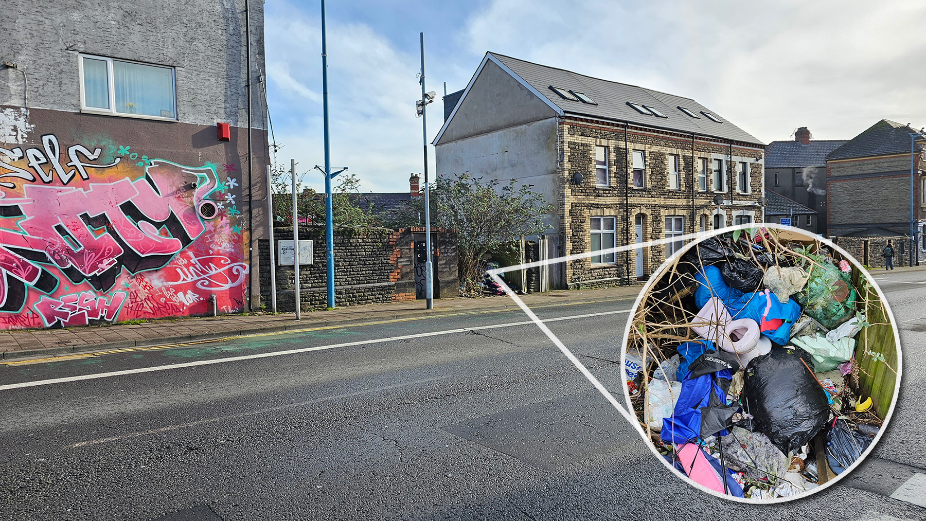 Filthy mountain of rubbish on one of Cardiff's busiest streets branded ...